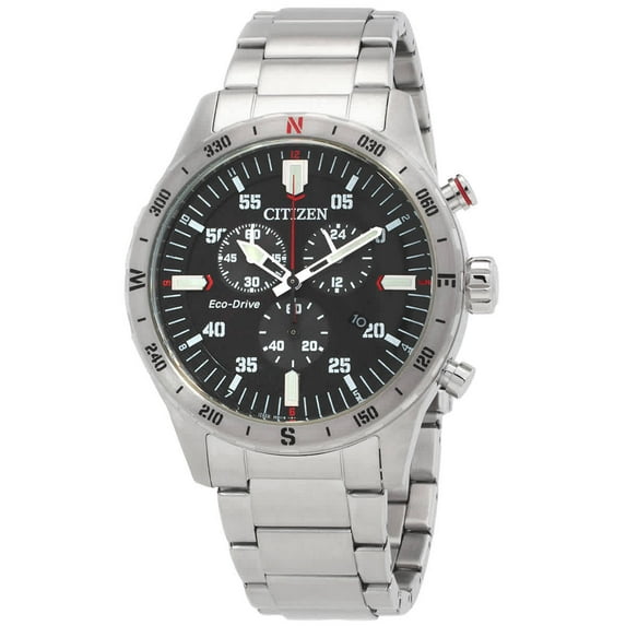 Citizen Men's Eco-Drive Sport Chronograph Watch, Silver-Tone Stainless ...
