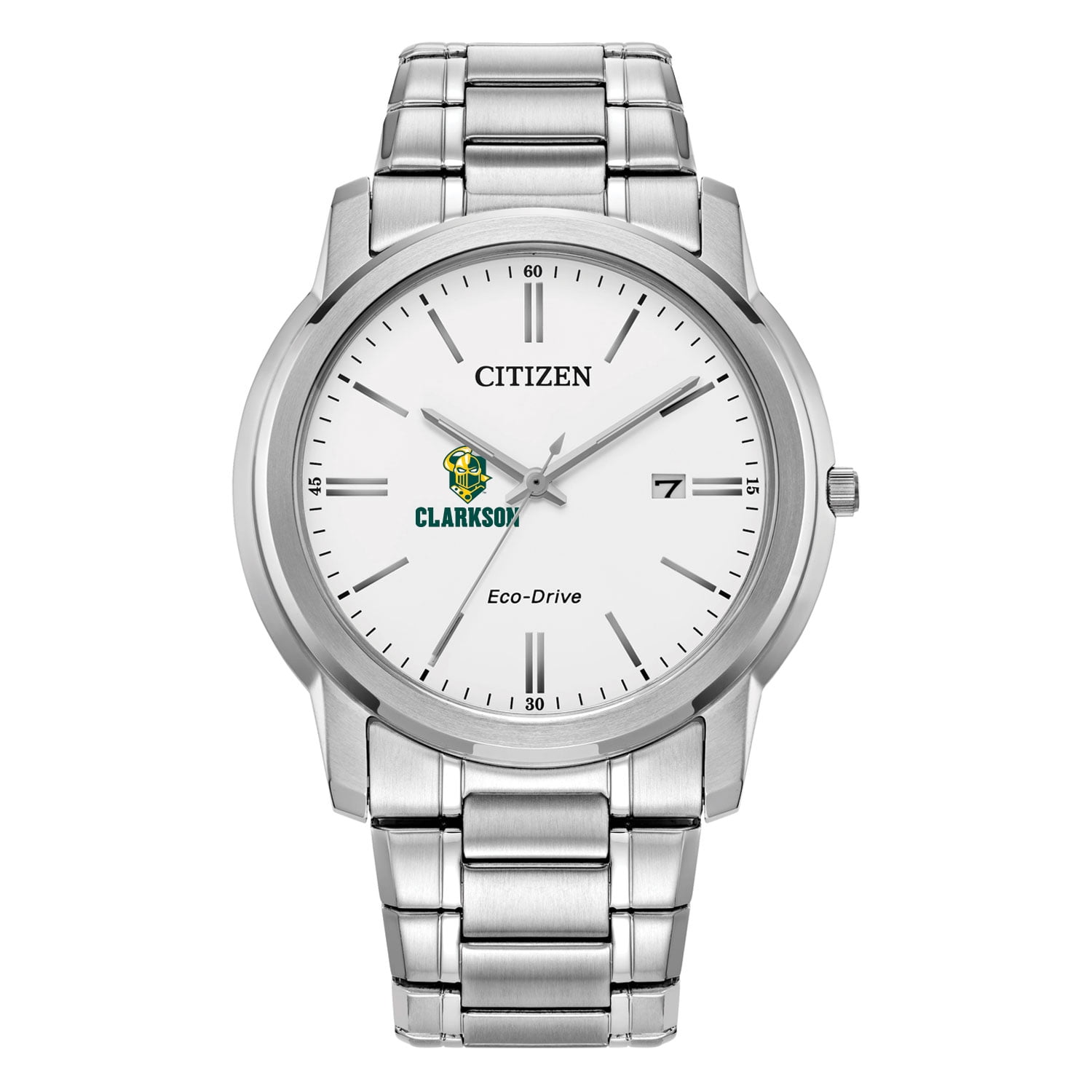 Men's Citizen Watch Silver Clarkson Golden Knights Eco-Drive White Dial ...