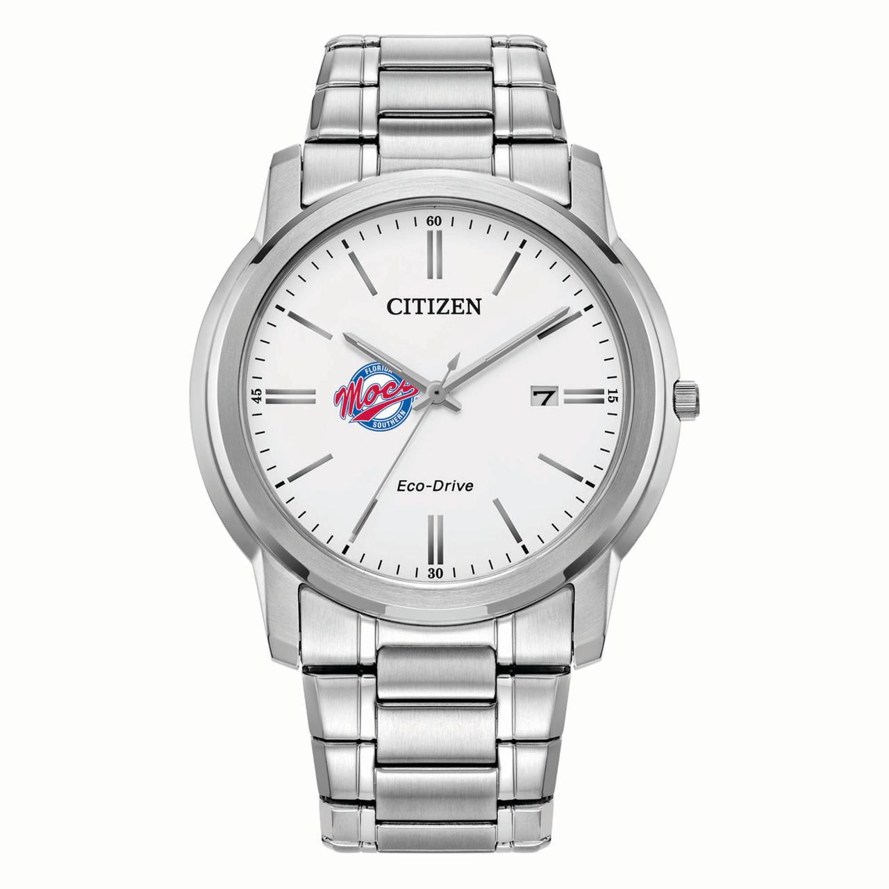 Men's Citizen Watch Silver Florida Southern Mocs Eco-Drive White Dial ...
