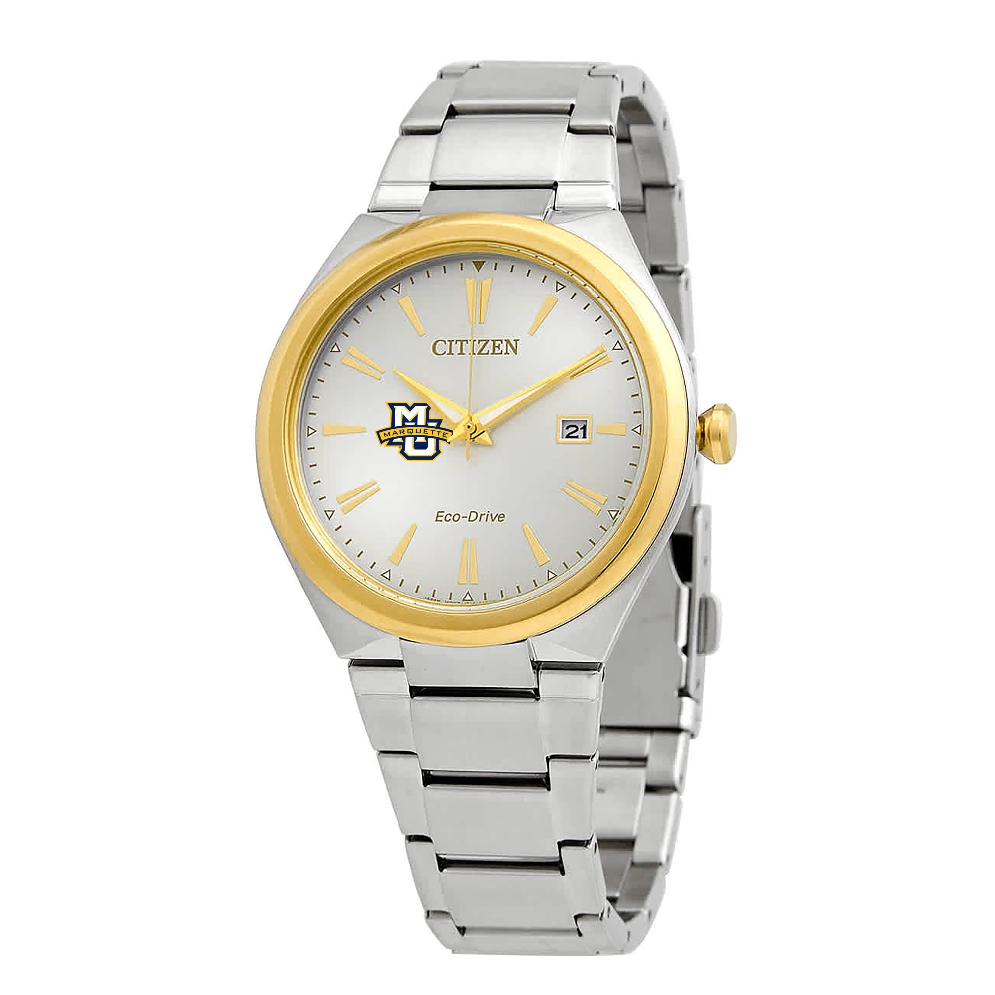 Men's Citizen Watch Silver Marquette Golden Eagles Citizen Eco-Drive ...