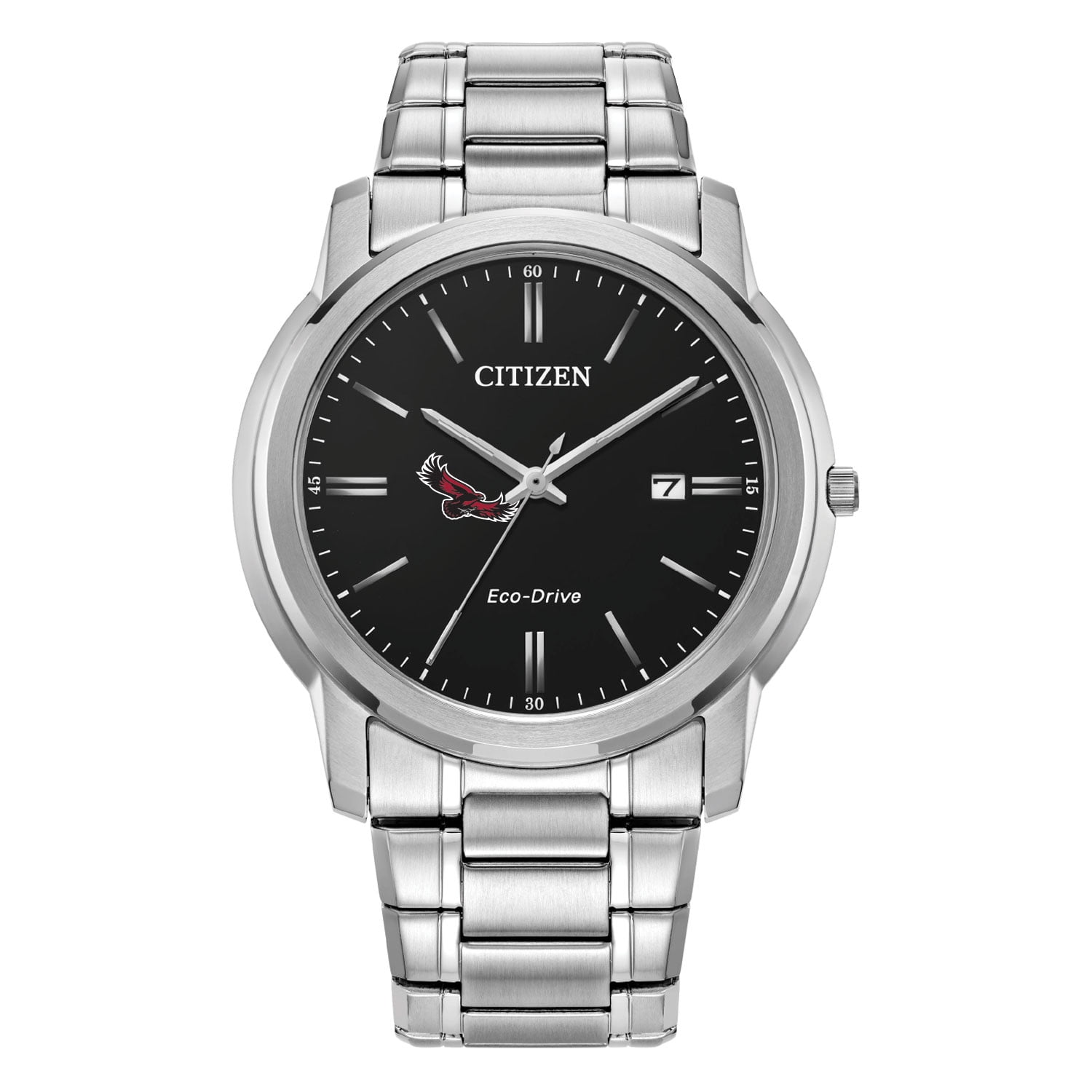 Men's Citizen Watch Silver Saint Joseph's Hawks Eco-Drive Black Dial ...
