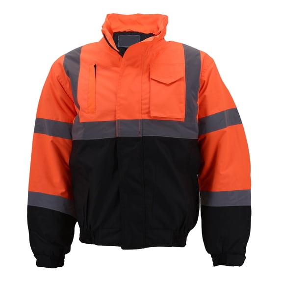 Men's Class 3 Safety High Visibility Water Resistant Reflective Neon ...