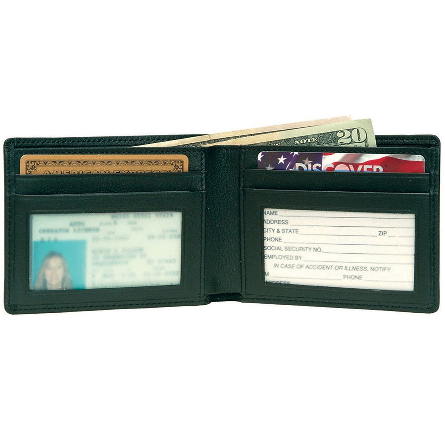Men's Classic Bifold Wallet in Genuine Leather - Walmart.com