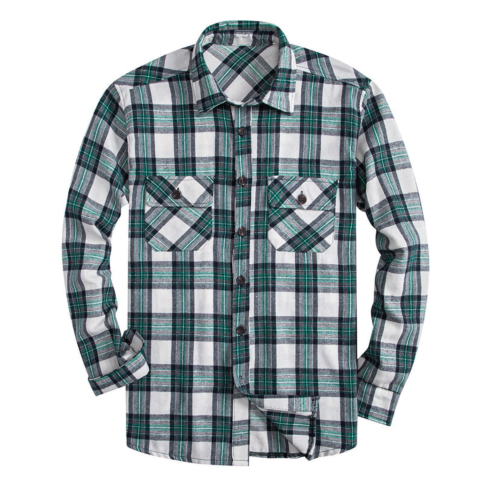 Men's Classic Country Check Shirts Outdoor Work Long Sleeved Shirt ...