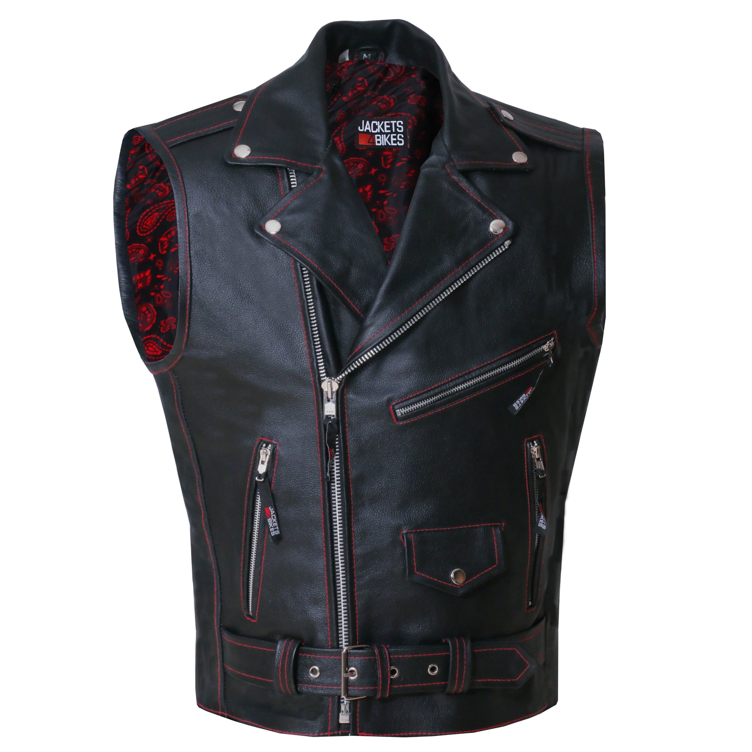 Men's Classic Cowhide Leather Motorcycle Biker Vest Stylish Vintage ...