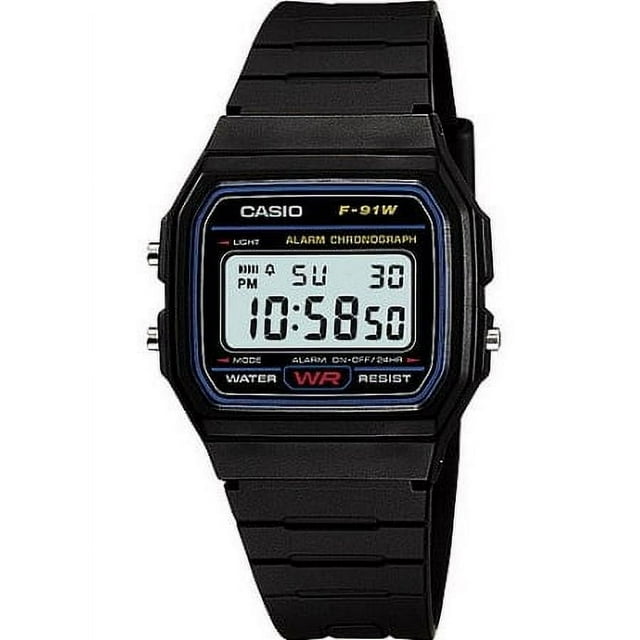 Casio Men's Classic Digital Watch, Black with Microlight, Stopwatch ...