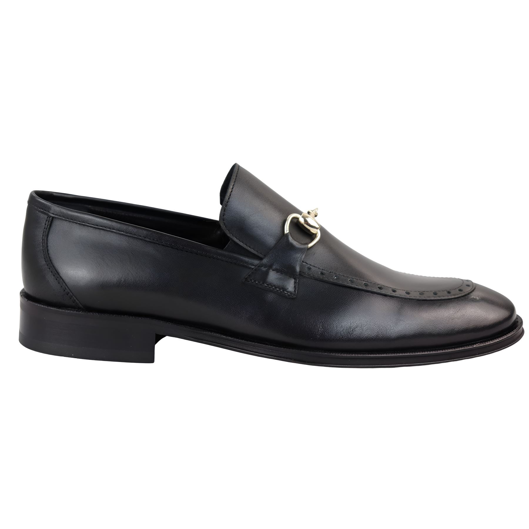 Men's Classic Full Leather Black Moccasin Shoes | Knighthood - Walmart.com