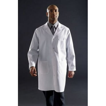 Medline Perform Consultation Length Lab Coat, White, Men's, 58/28/14 ...