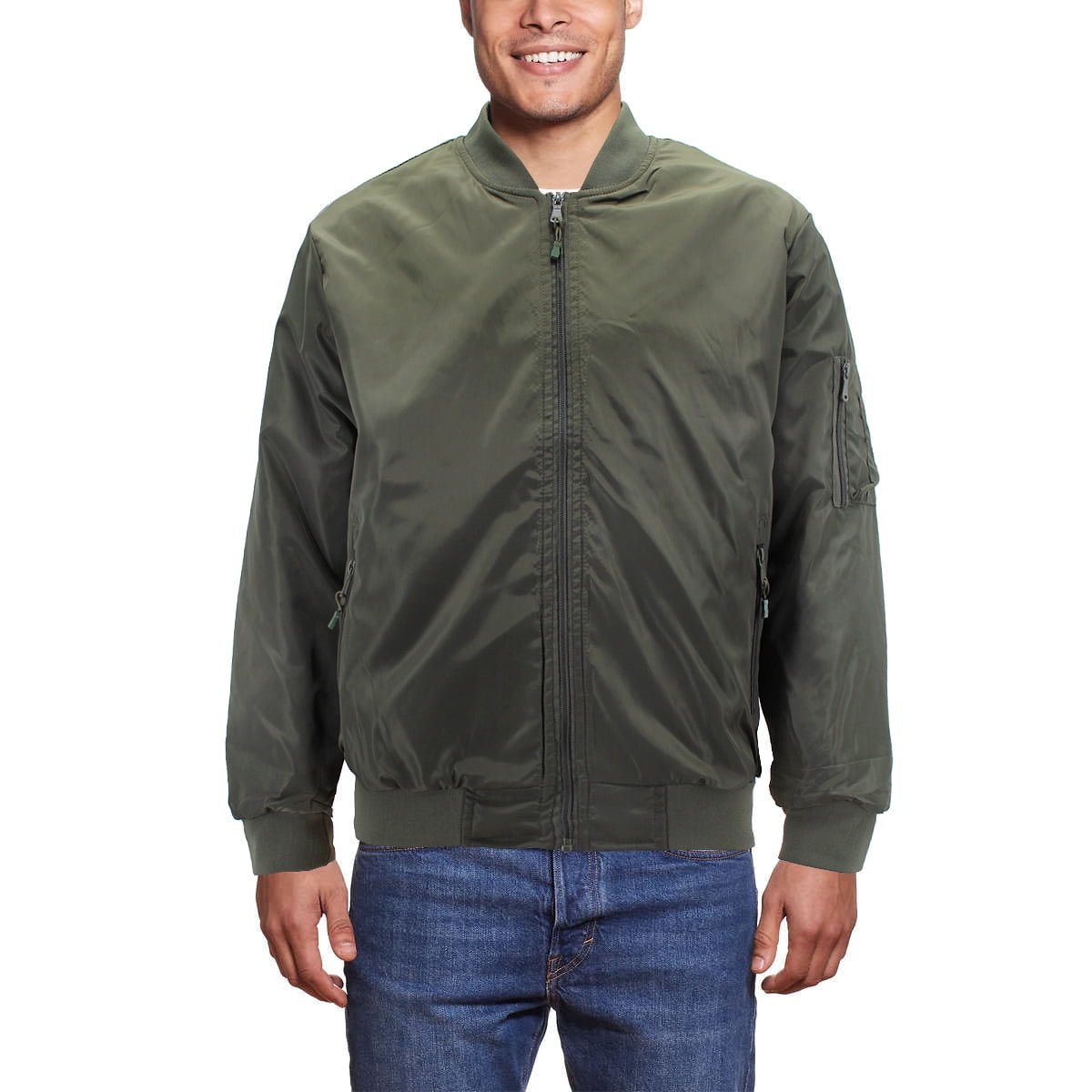 Men’s Classic Long Sleeve Water Resistant Lined Zip Up Bomber Jacket ...