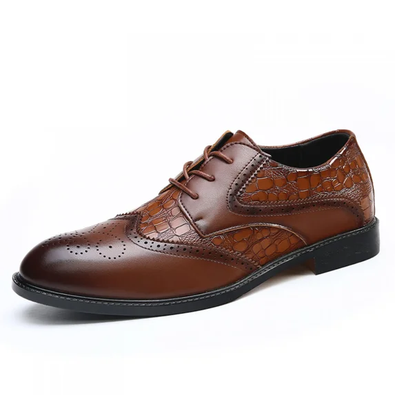 Men's Classic Oxford Lace-Up Business Formal Brogue Casual Shoes ...