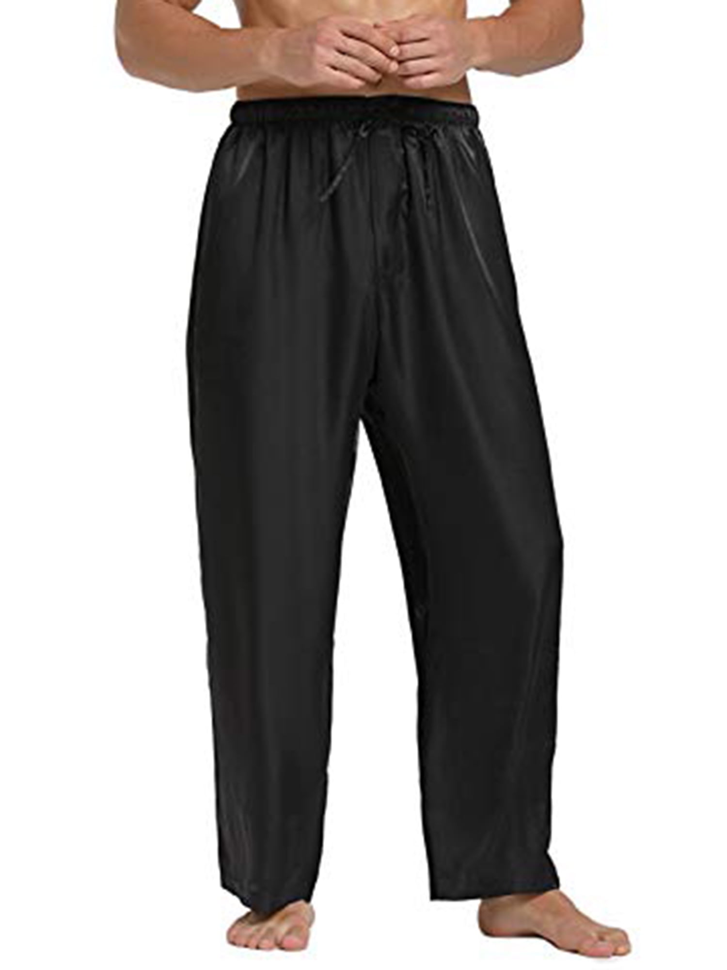 Men's Classic Satin Sleep Pant Silk Satin Pajama Trousers, Ice Silky ...