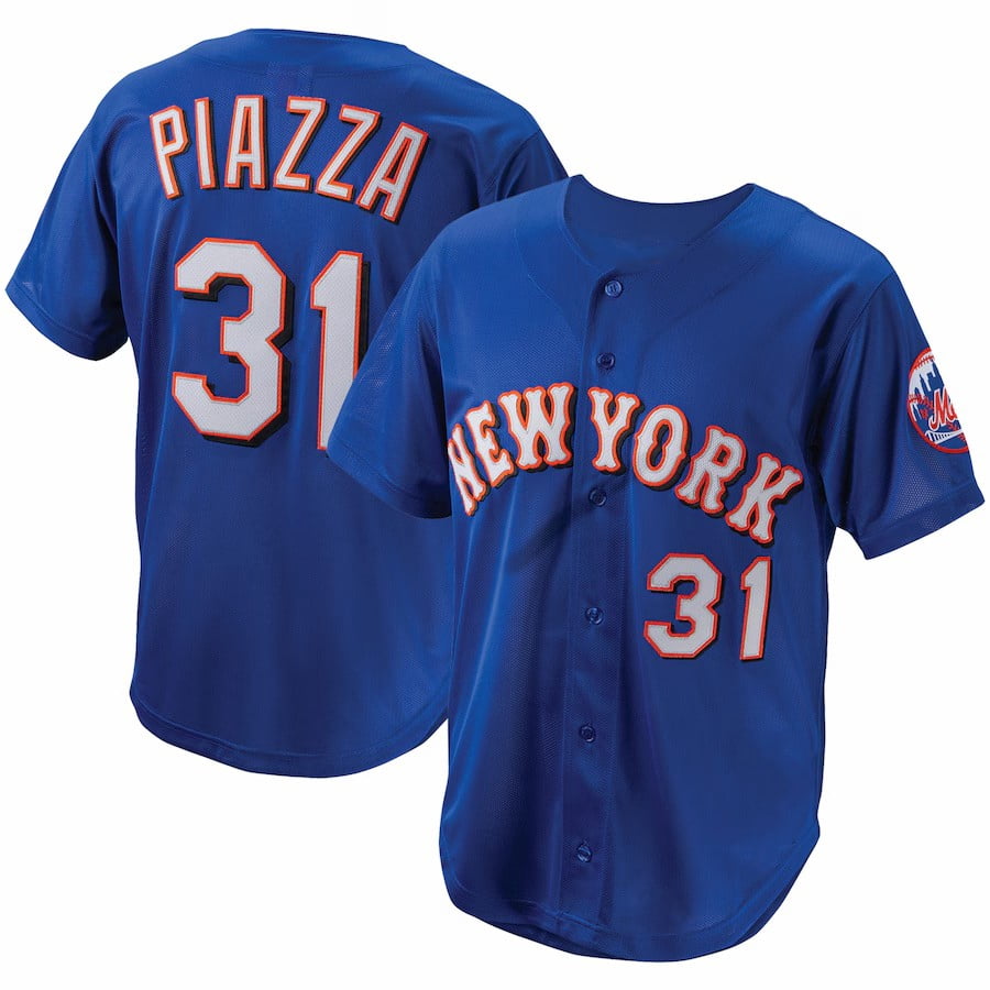 Men's Classic Season Mets Mike Piazza#31 Jersey Baseball Team Sewn Name ...