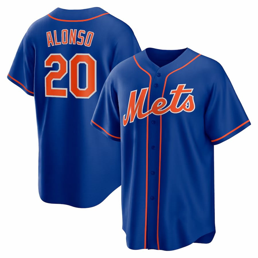 Men's Classic Season Mets Pete Alonso#20 Jersey Baseball Team Sewn Name ...