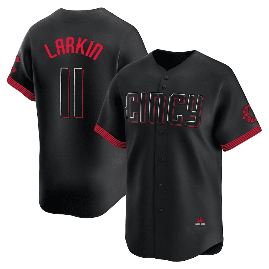 Men's Classic Season Reds Barry Larkin#11 Jersey Baseball Team Sewn ...