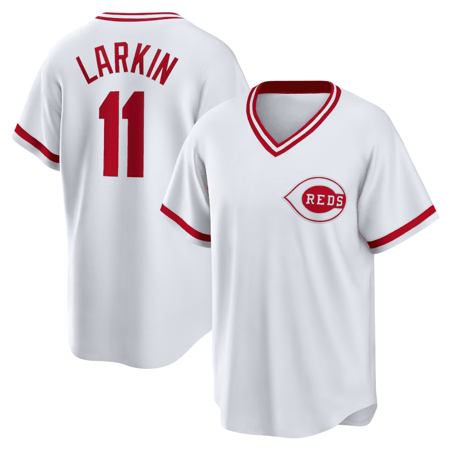 Men's Classic Season Reds Barry Larkin#11 Jersey Baseball Team Sewn ...