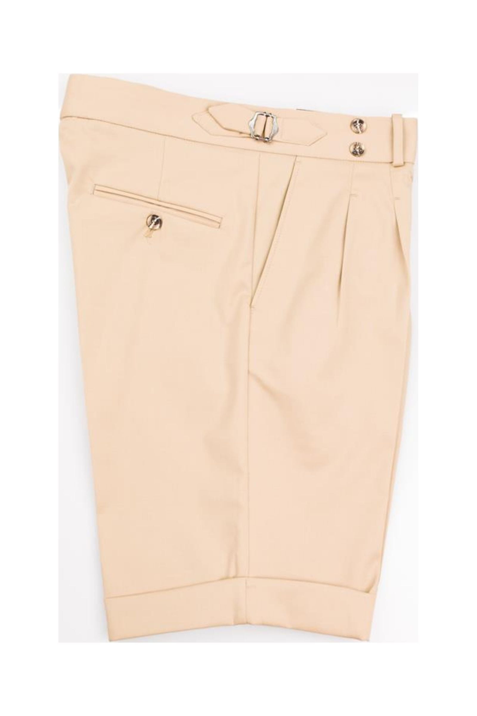 Men's Classic Shorts, 60% Linen Classic and Modern Cut Beige Short ...