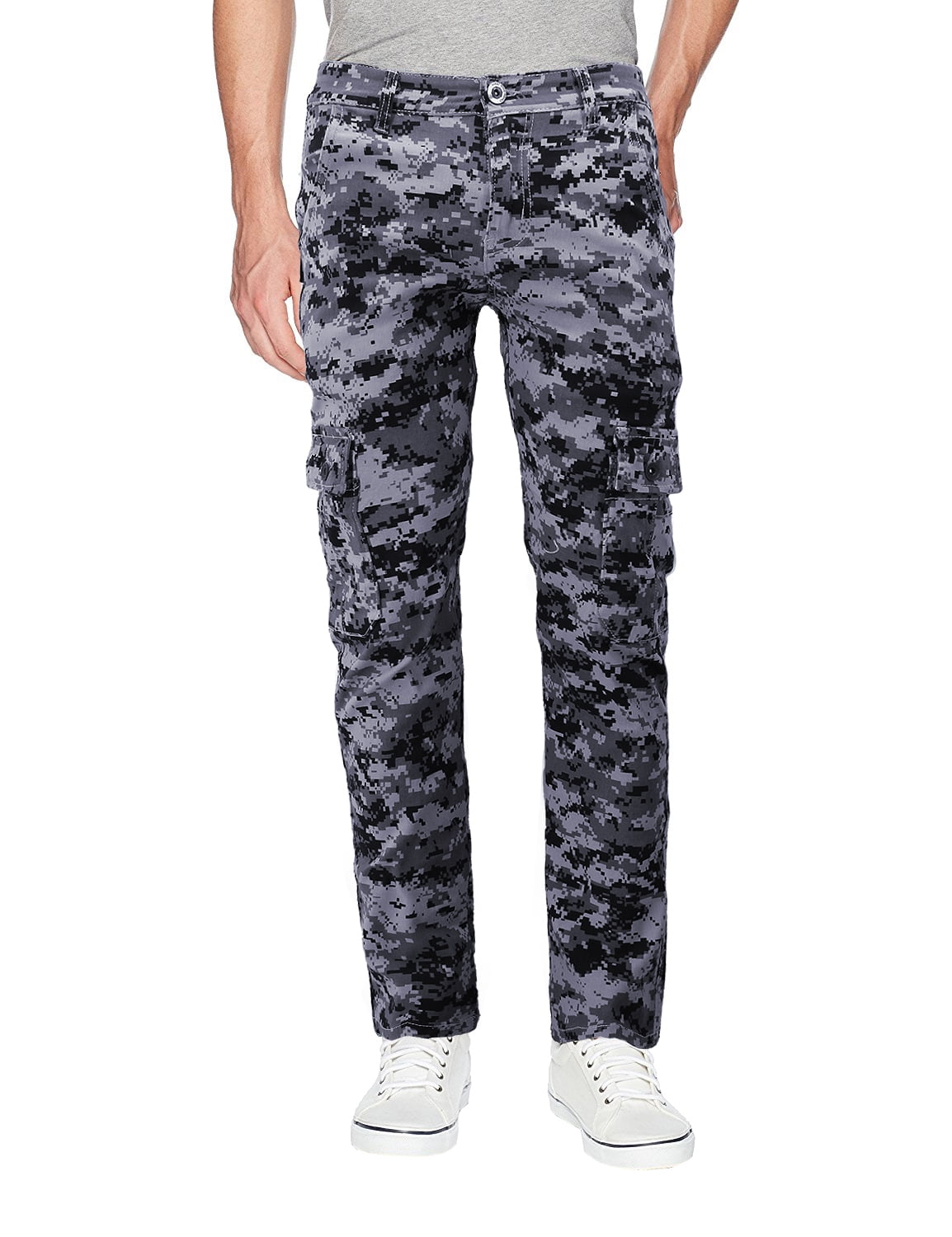 Men's Classic Slim Fit Army Camouflage Pattern Stretch Denim Cargo Jean ...