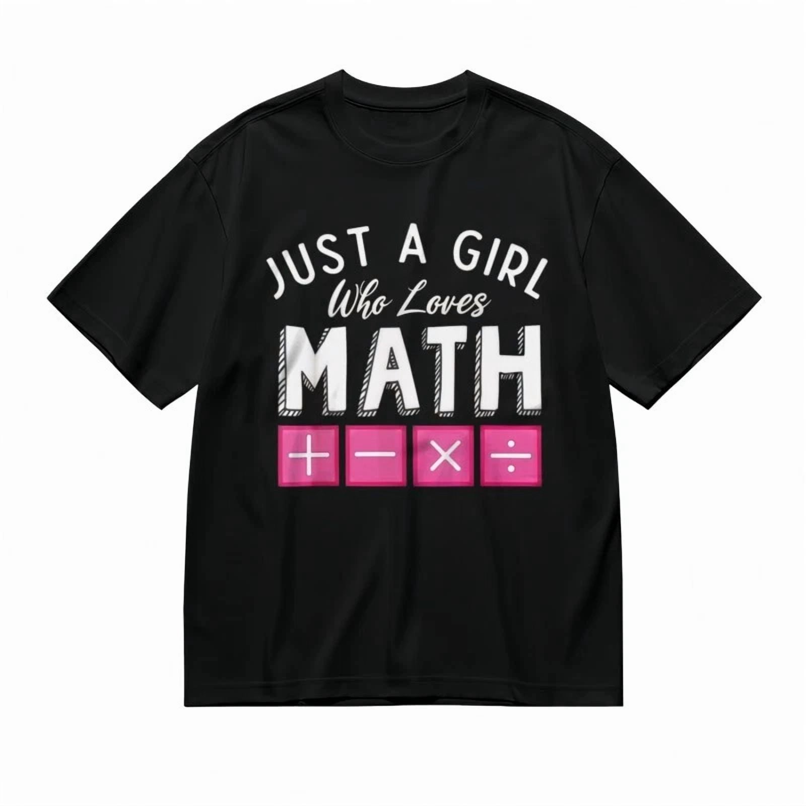 Men's Classic T-Shirt White MATH 3D Text and Pink Operator Symbols Graphic Tee - Walmart.com
