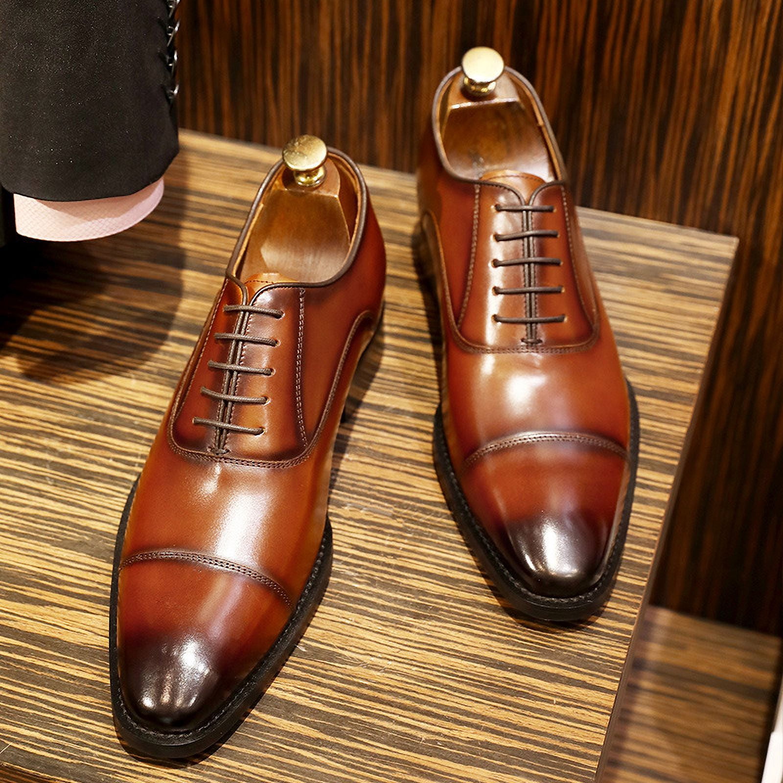 Men's Classic Three-Joint Men's Shoes Lace-Up Gentleman Shoes Wedding ...