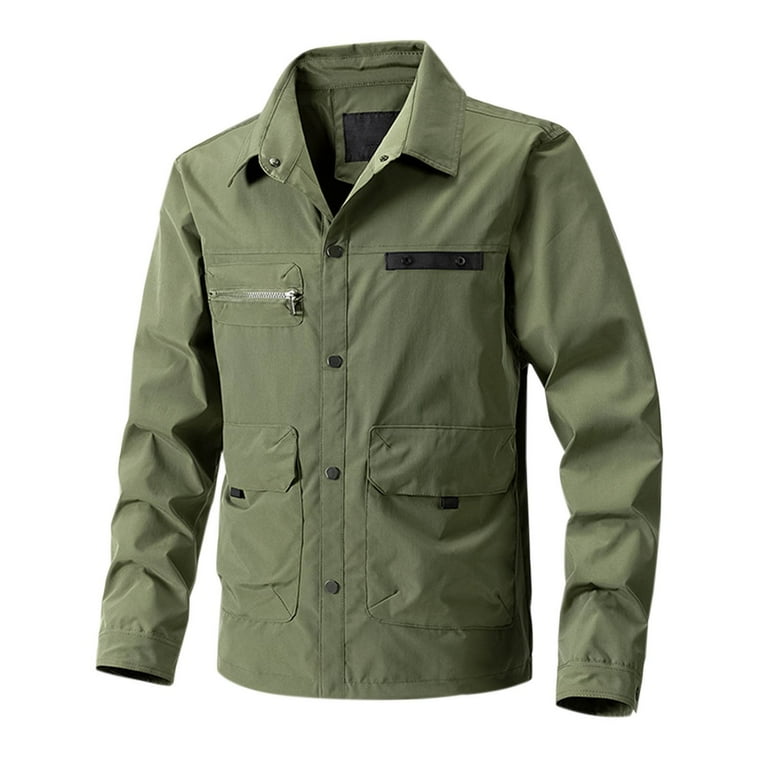 Men's Classic Utility Jacket with Multi Pockets Nylon Cotton Men's Classic Utility Jacket with Multi Pockets Nylon Cotton