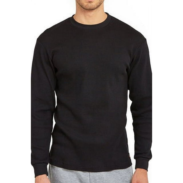 Mens Classic Waffle Knit Heavyweight Cotton Long Sleeve Thermal T