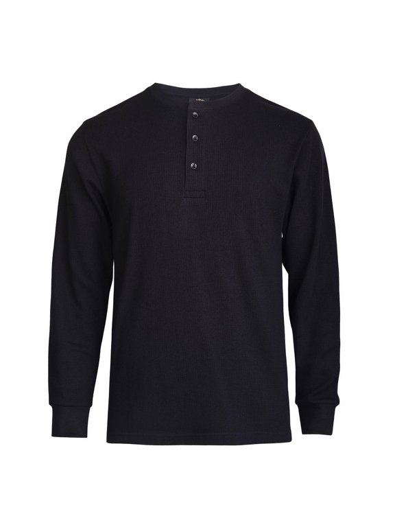 Hanes Men's and Big Men's Beefy Heavyweight Long Sleeve Three-Button ...
