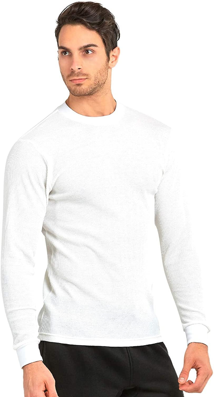 Men's Classic Waffle-Knit Medium Weight Thermal Top S, White - Walmart.com