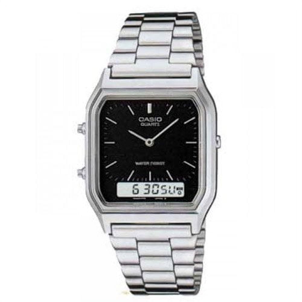 Casio Men's Classic Stainless Steel Watch, Black Dial, Quartz Movement ...