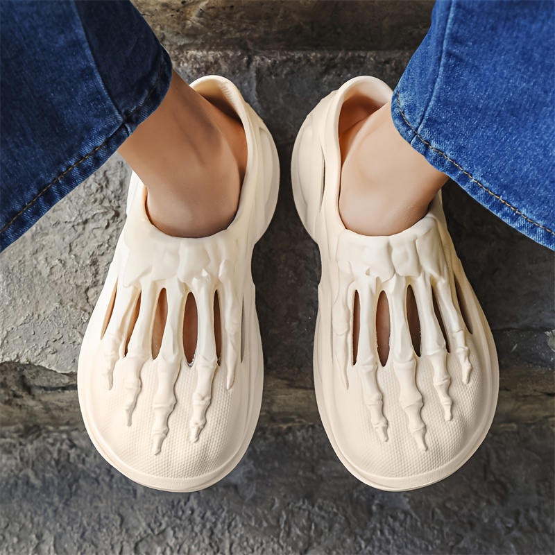 Men's Claw Graphic Style Clogs, Solid Color Slip-on Closed Toe Sandals ...