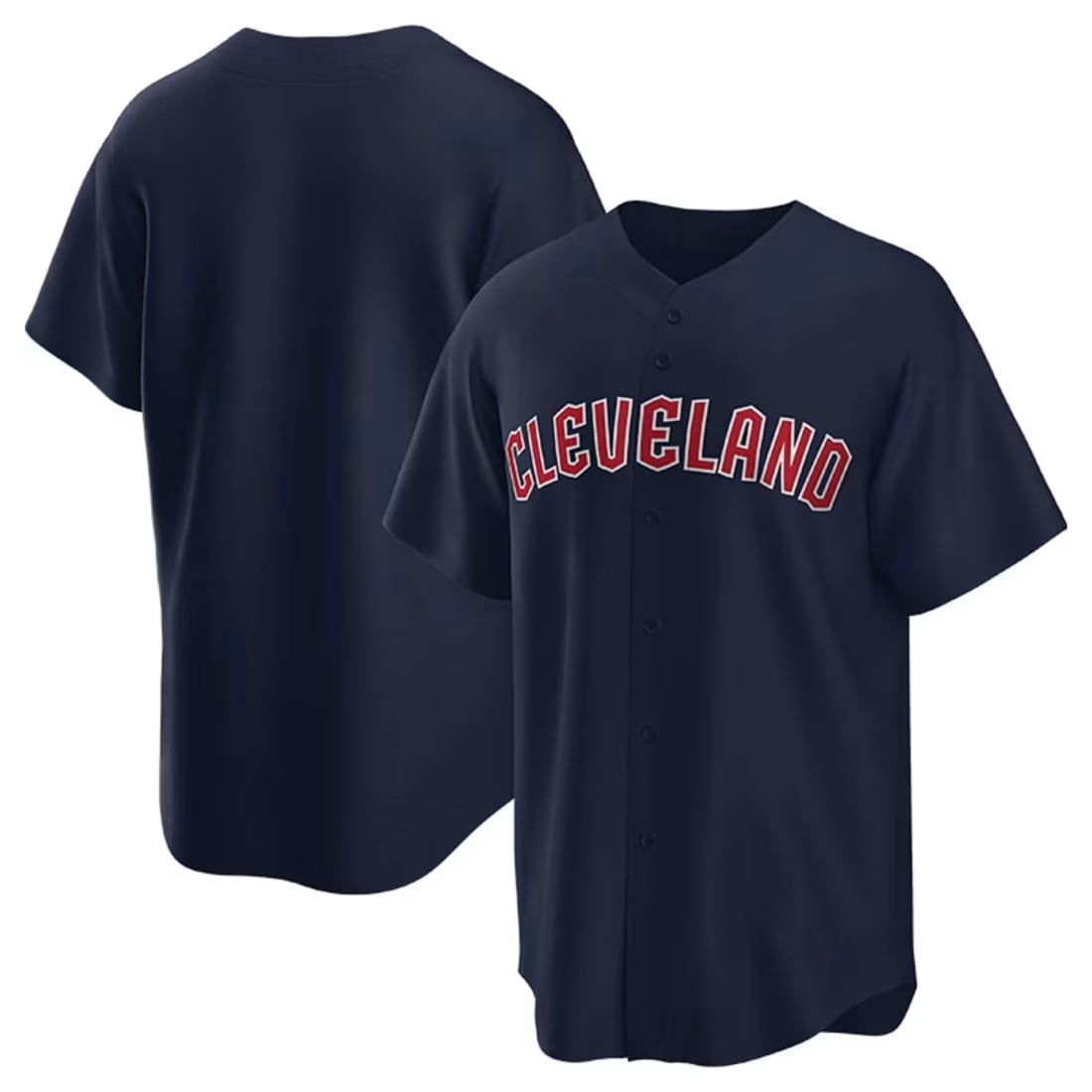 Men's Cleve_land Navy Replica Stitched Blank Team T-shirts Sports Tops ...