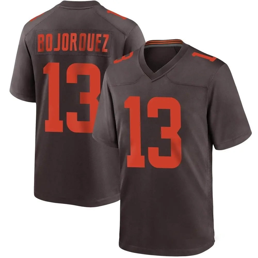 Men's Cleveland Bojorquez 13 Brown Alternate Sports Player Game ...
