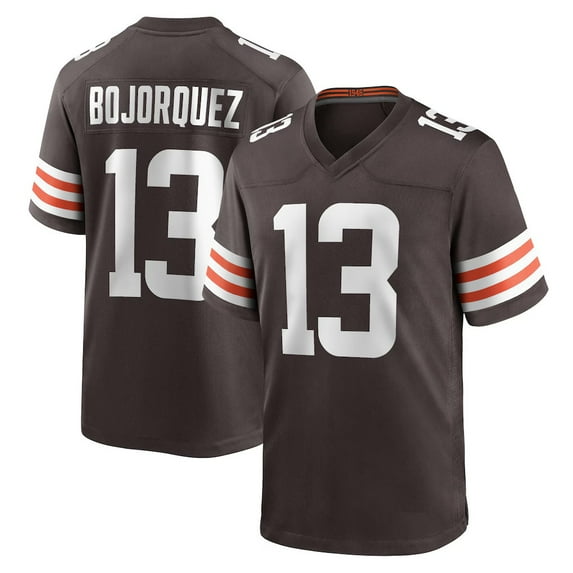 Men's Cleveland Bojorquez 13 Brown Sports Player Game Stitched Name ...