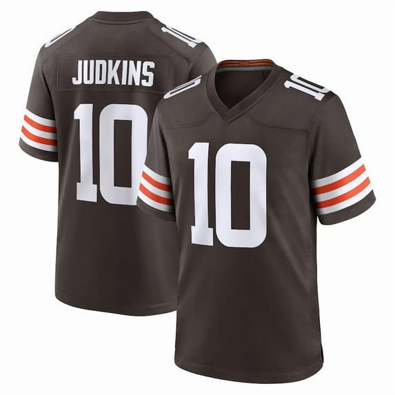 Men's Cleveland Judkins 10 Brown Sports Player Game Stitched Name ...