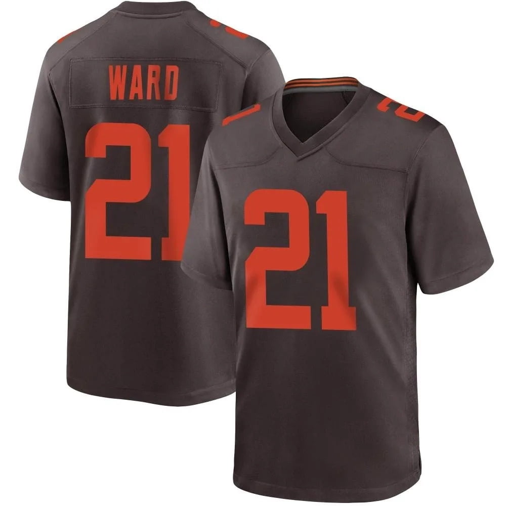 Men's Cleveland Ward 21 Brown Alternate Sports Player Game Stitched ...