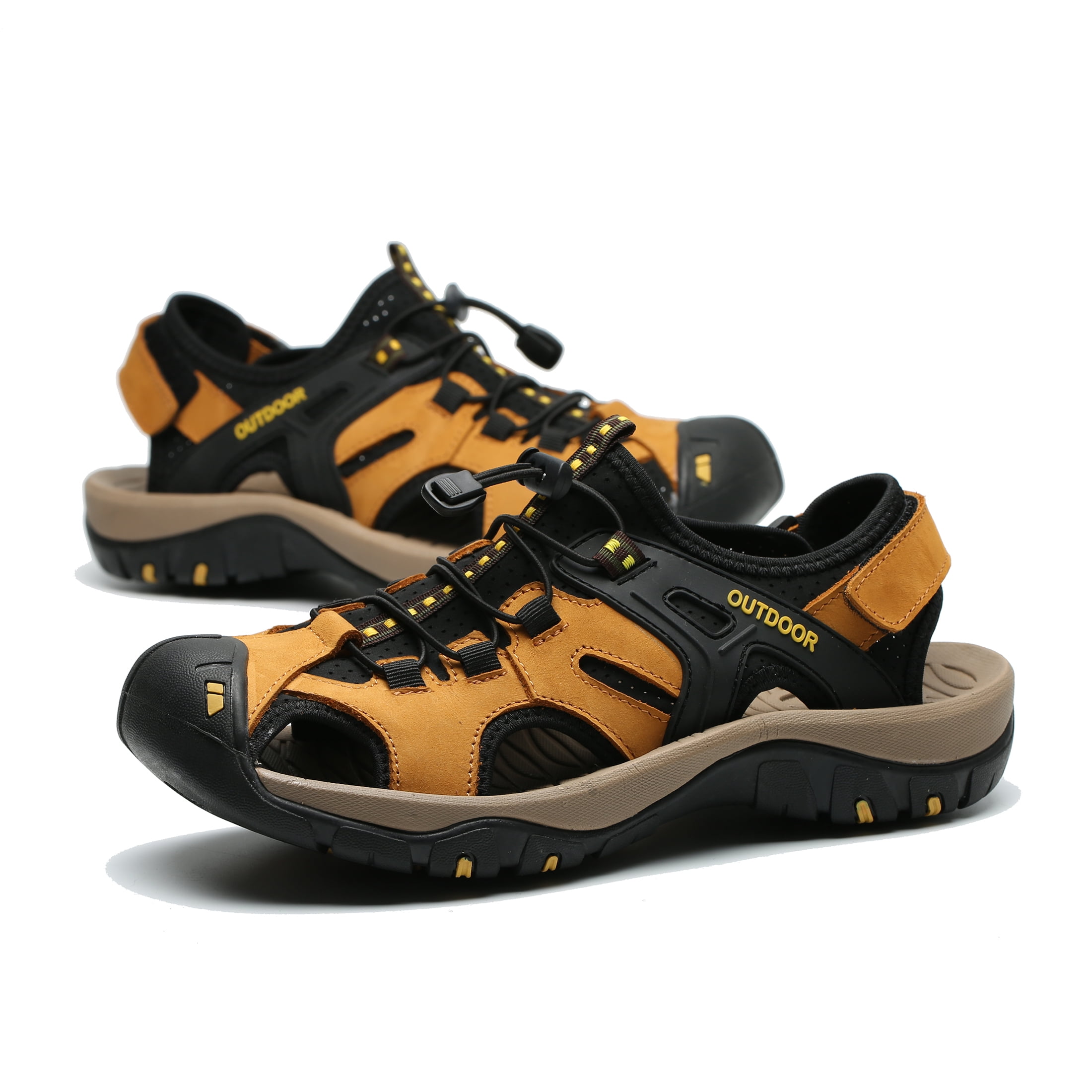 Men's Closed Toe Sandals Outdoor Hiking Non-Slip Beach Sandal Sport ...