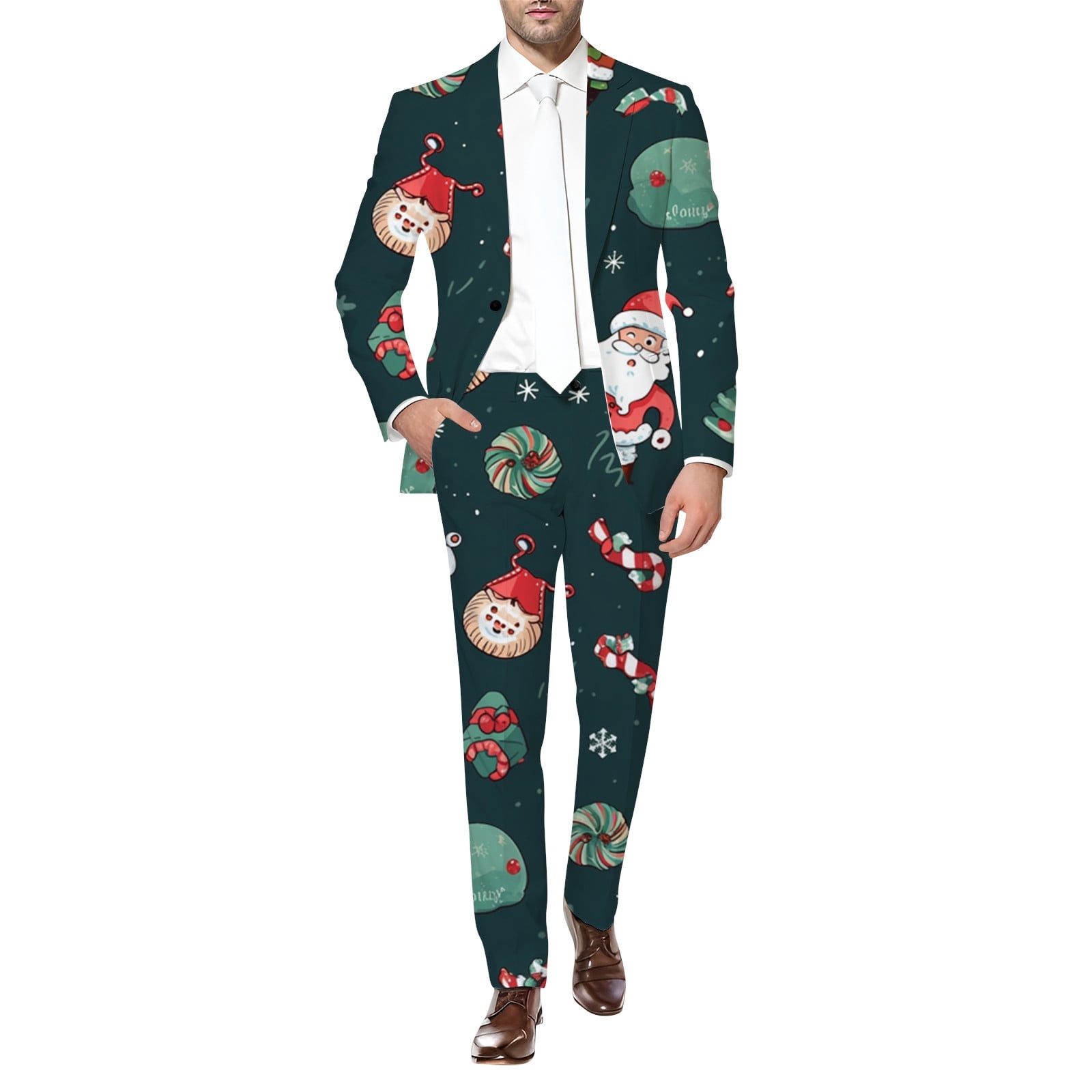Men's Clothing Christmas Print Men's Suit Set Stylish Holiday Outfit ...