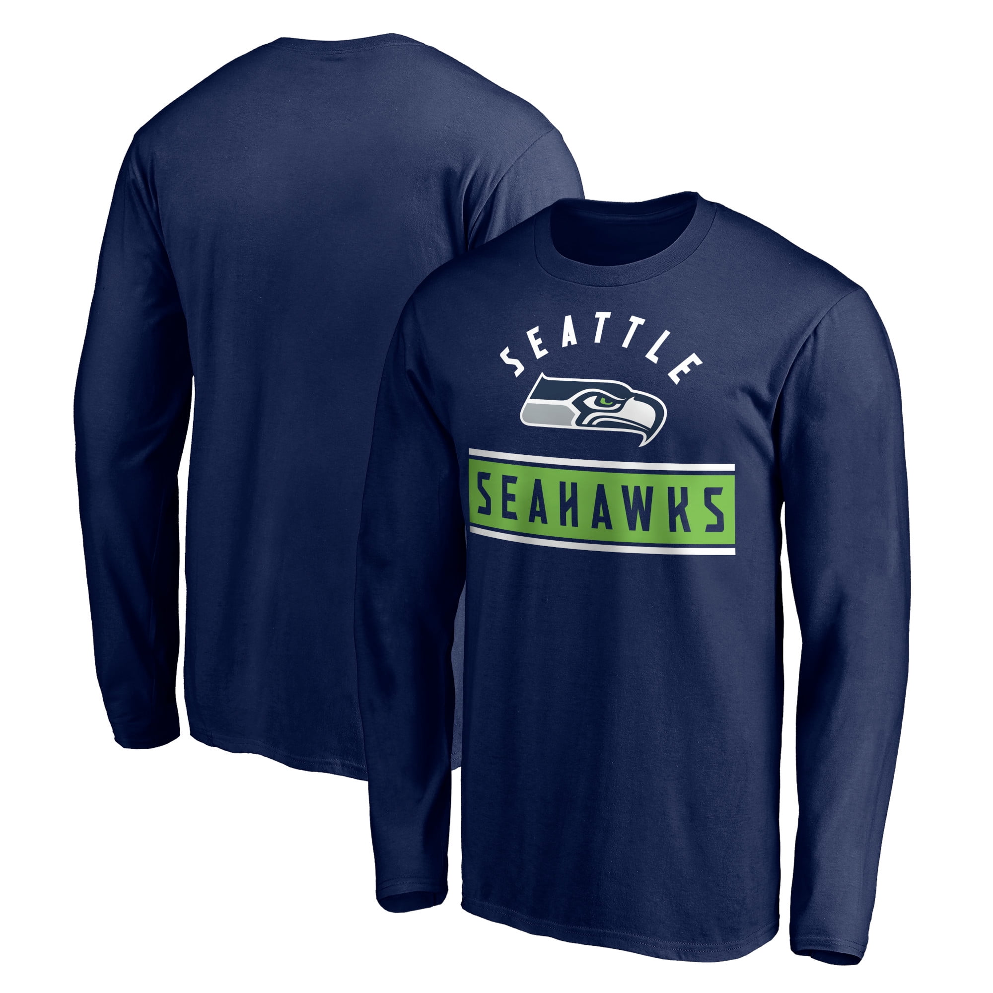 Men's College Navy Seattle Seahawks Team Arch Knockout Long Sleeve T ...