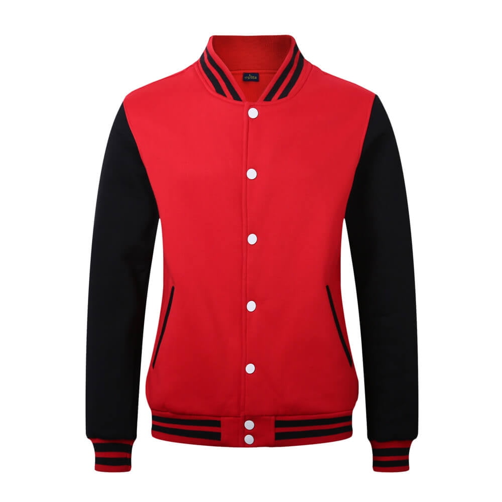 Men's Color Block Stand Collar Casual Baseball Jacket Coat with Pockets ...
