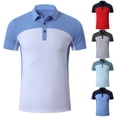 Men's Color Blocked Sports Shirt | Breathable Short Sleeve Crewneck ...