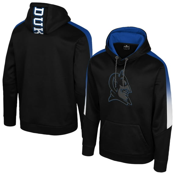 Men's Colosseum Black Duke Blue Devils The Gang Blackout Hoodie ...