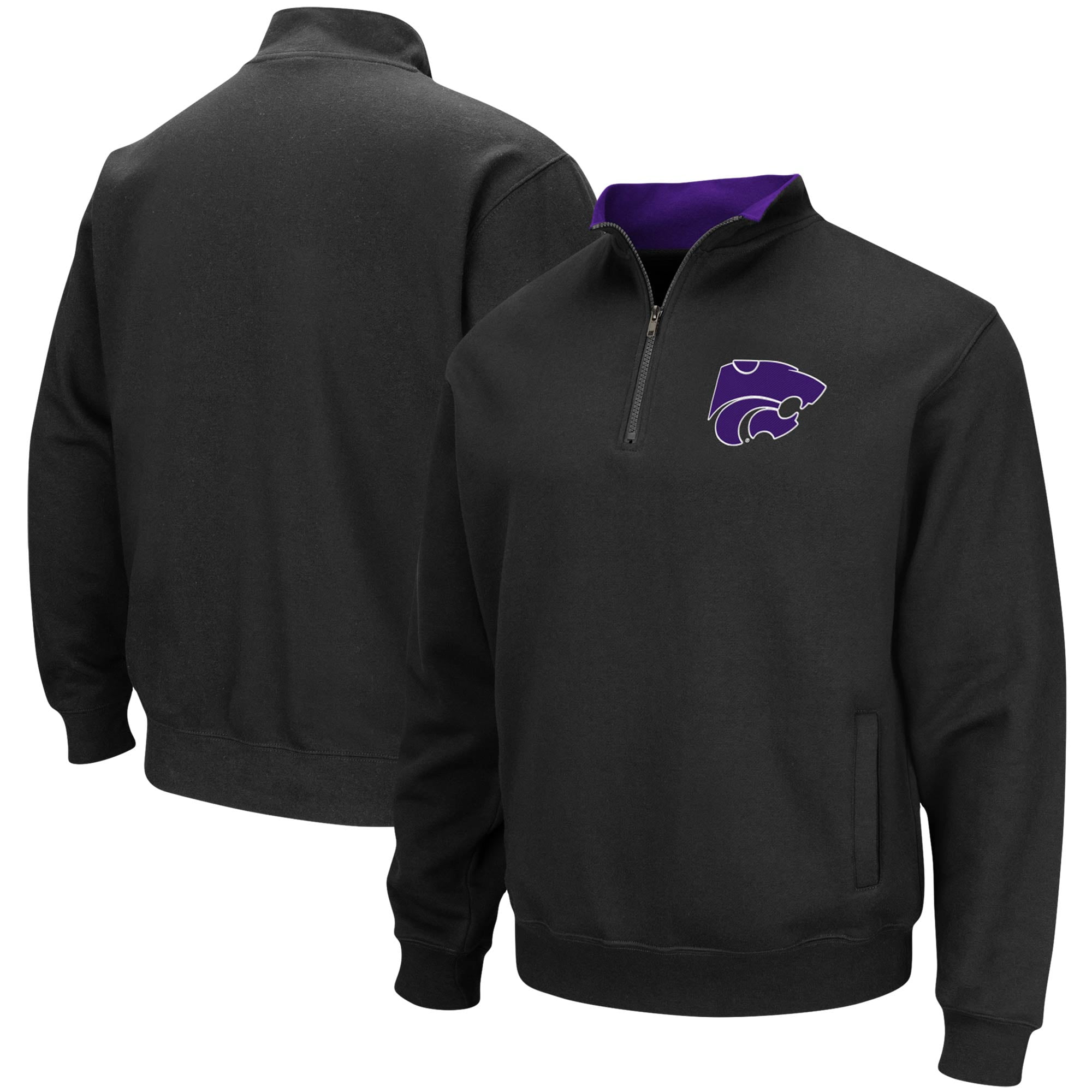 Men's Colosseum Black Kansas State Wildcats Tortugas Logo Quarter-Zip ...