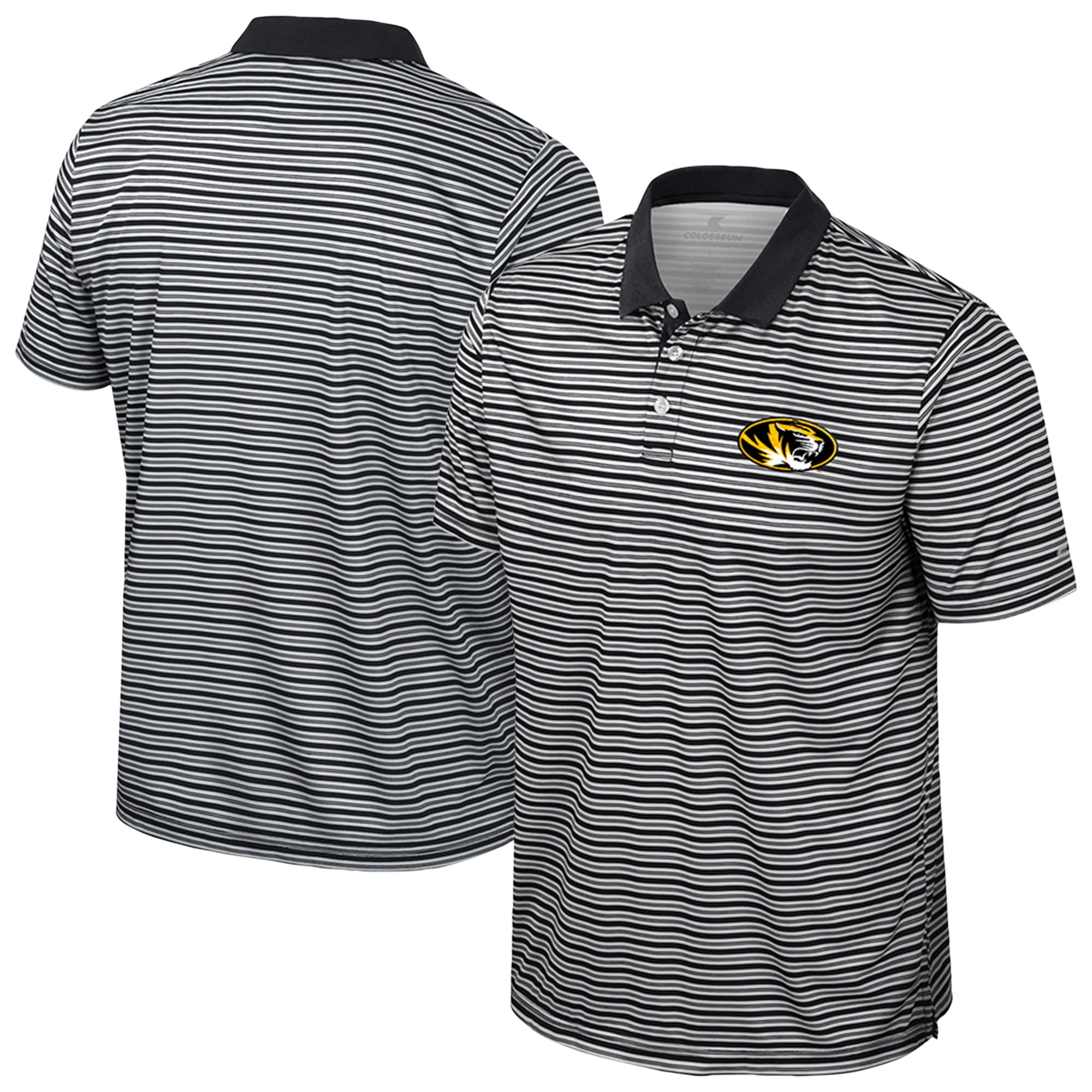 Men's Colosseum Black Missouri Tigers Striped Polo - Walmart.com