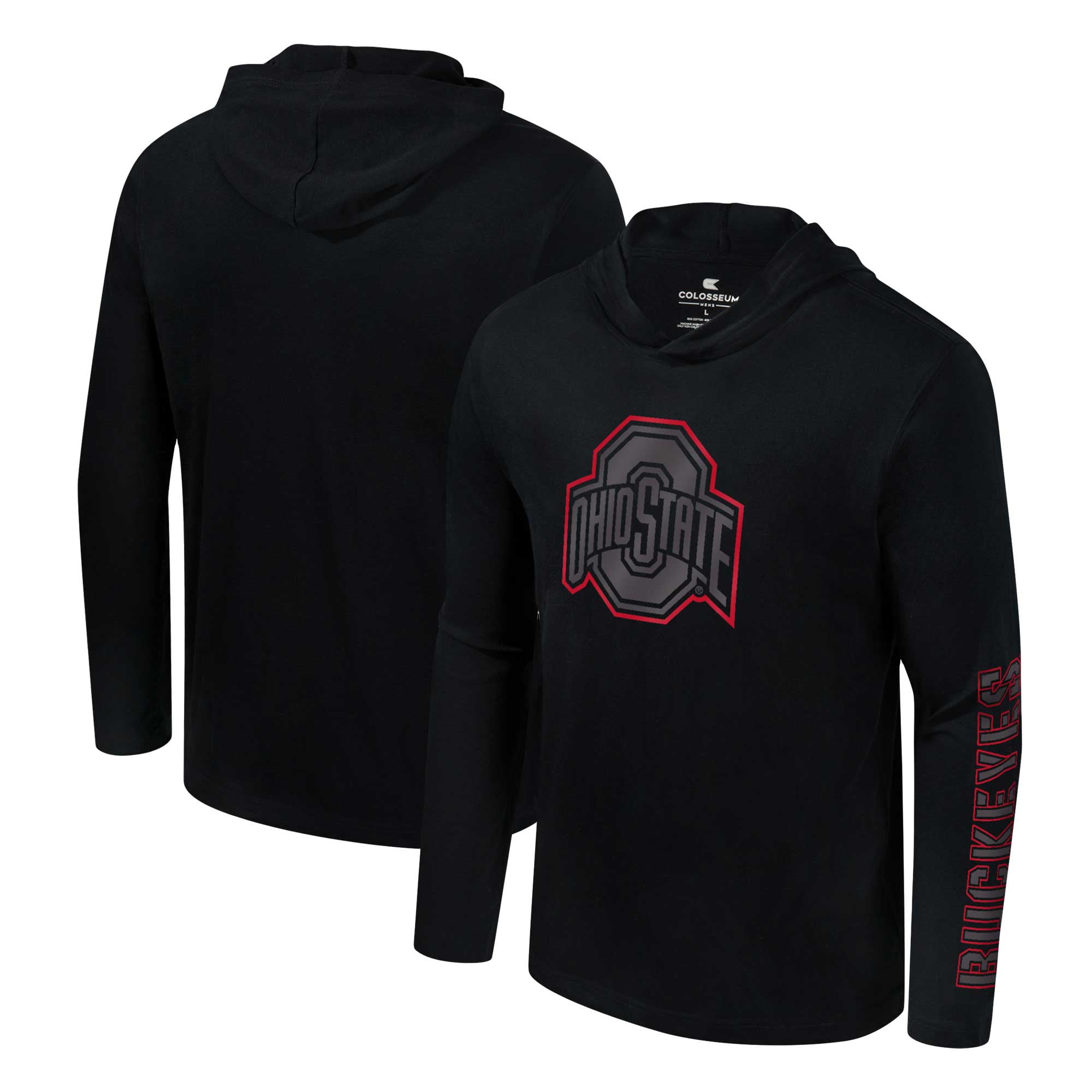 Men's Colosseum Black Ohio State Buckeyes Color Pop Active Blend 2-Hit ...