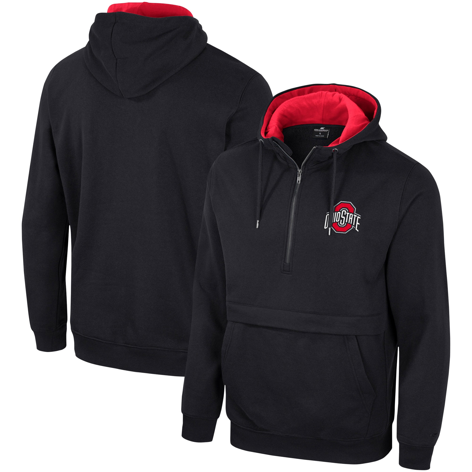 Men's Colosseum Black Ohio State Buckeyes Half-Zip Hoodie - Walmart.com