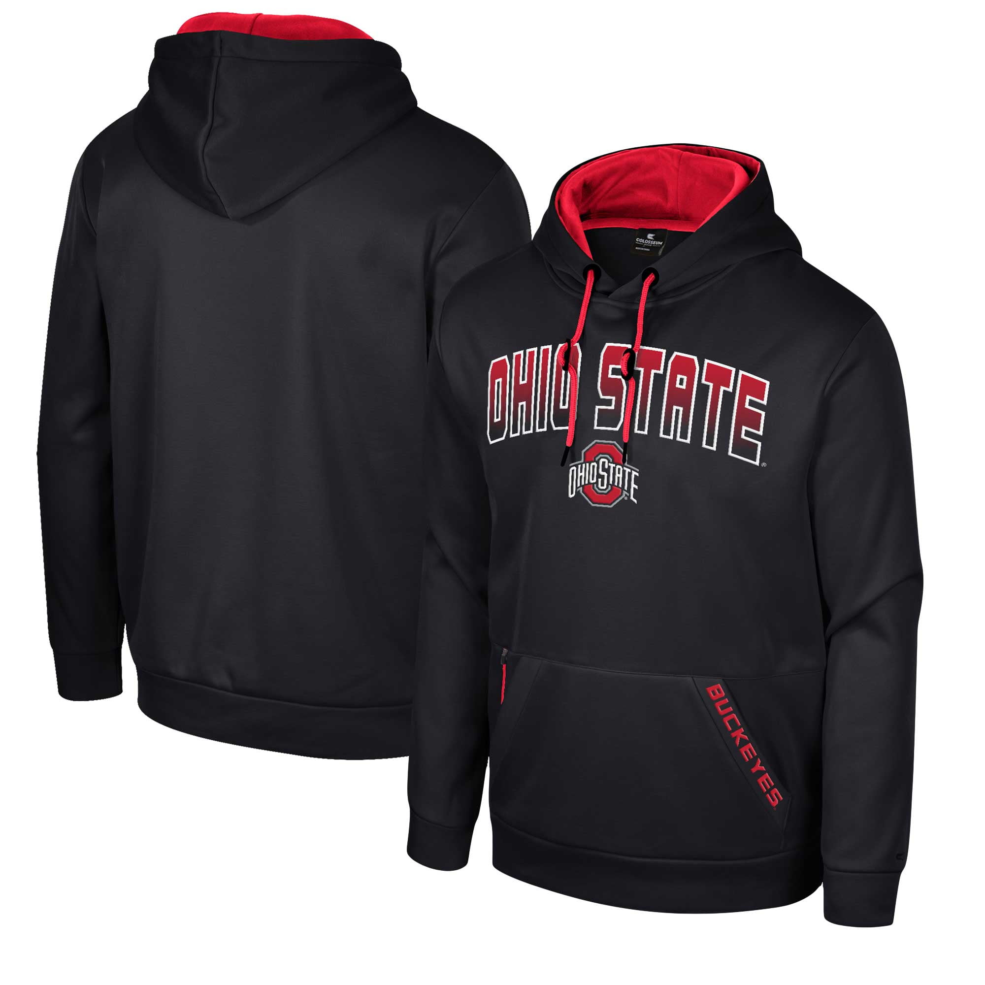 Men's Colosseum Black Ohio State Buckeyes Reese Pullover Hoodie ...