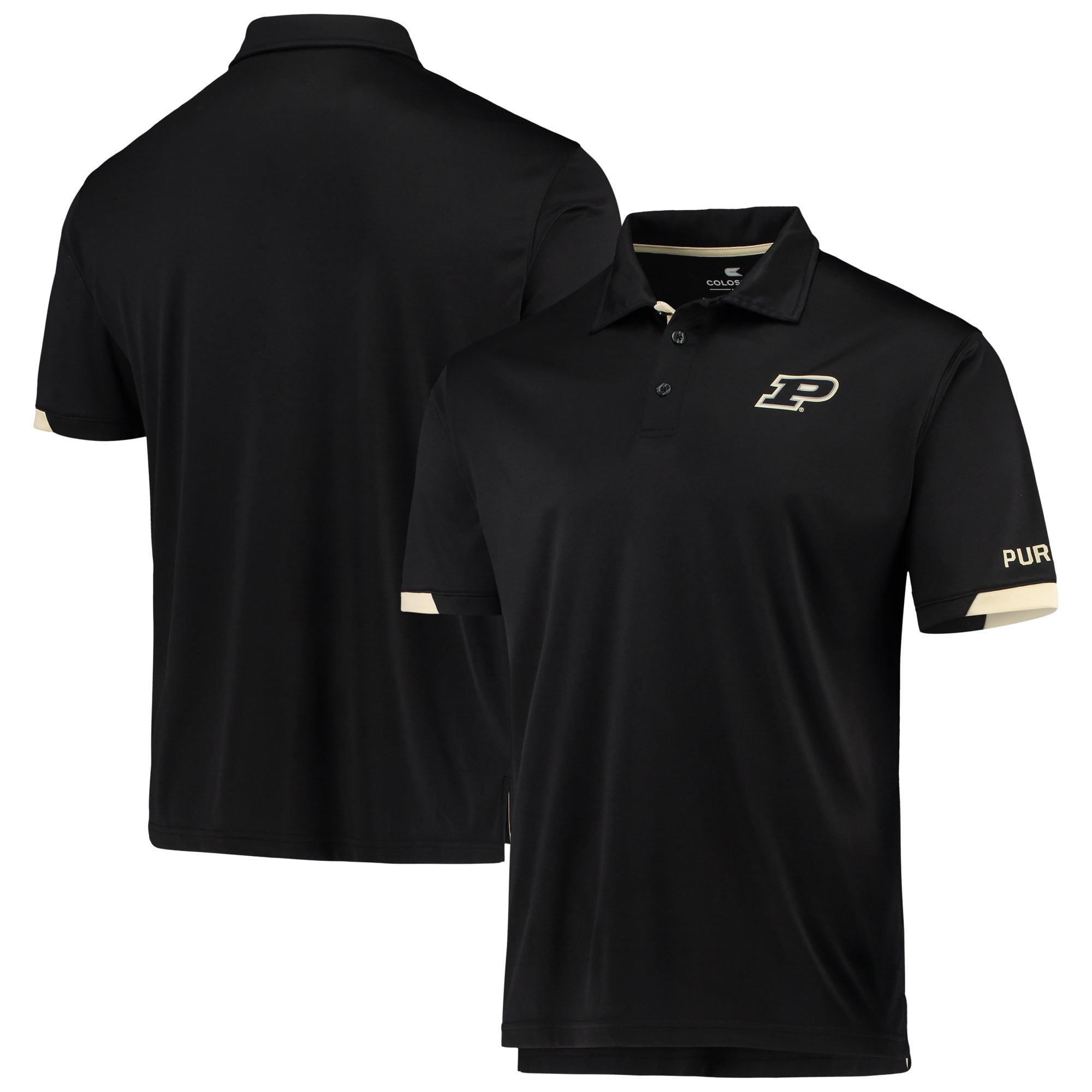 Men's Colosseum Black Purdue Boilermakers Santry Lightweight Polo - Walmart.com