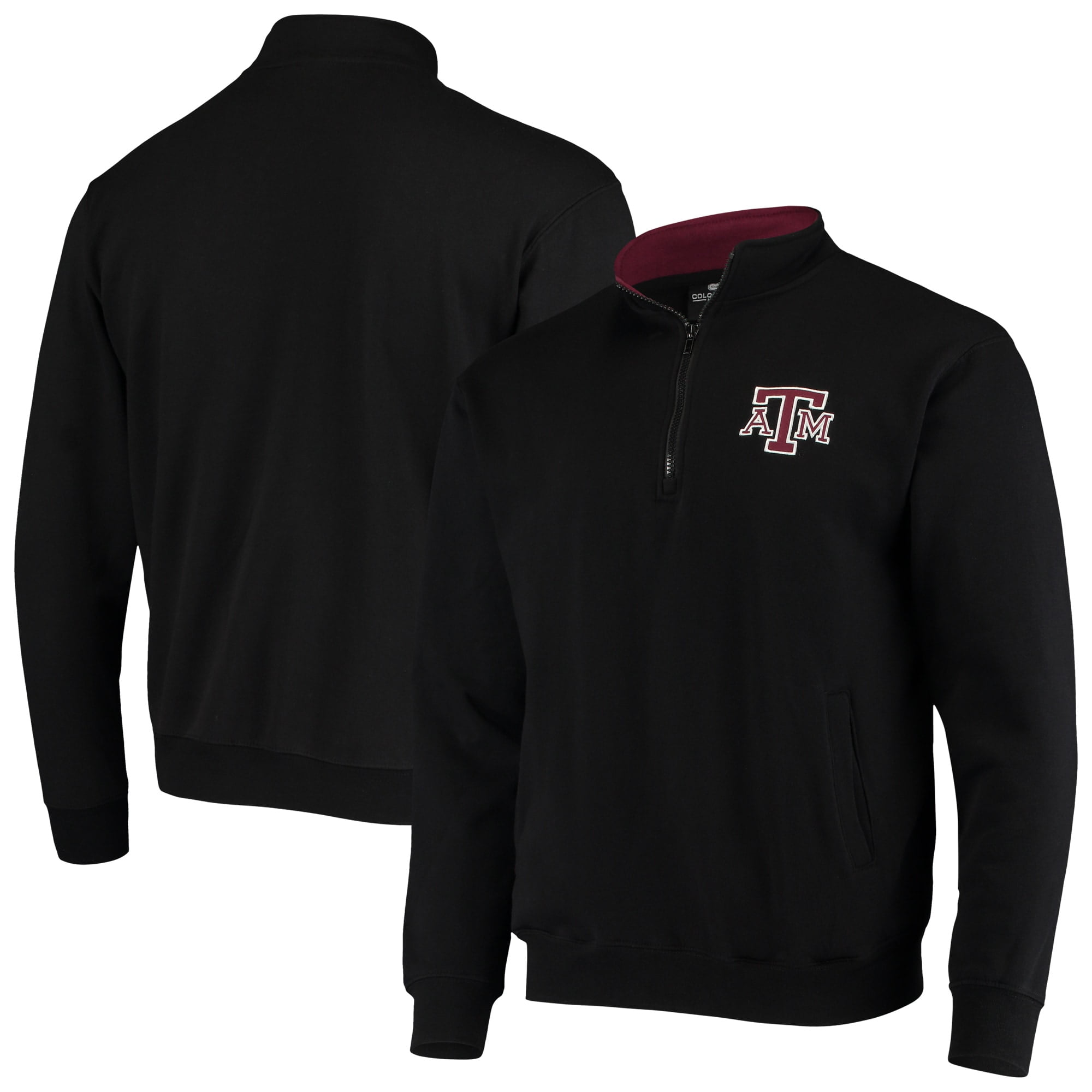 Men's Colosseum Black Texas A&M Aggies Tortugas Logo Quarter-Zip Jacket - Walmart.com