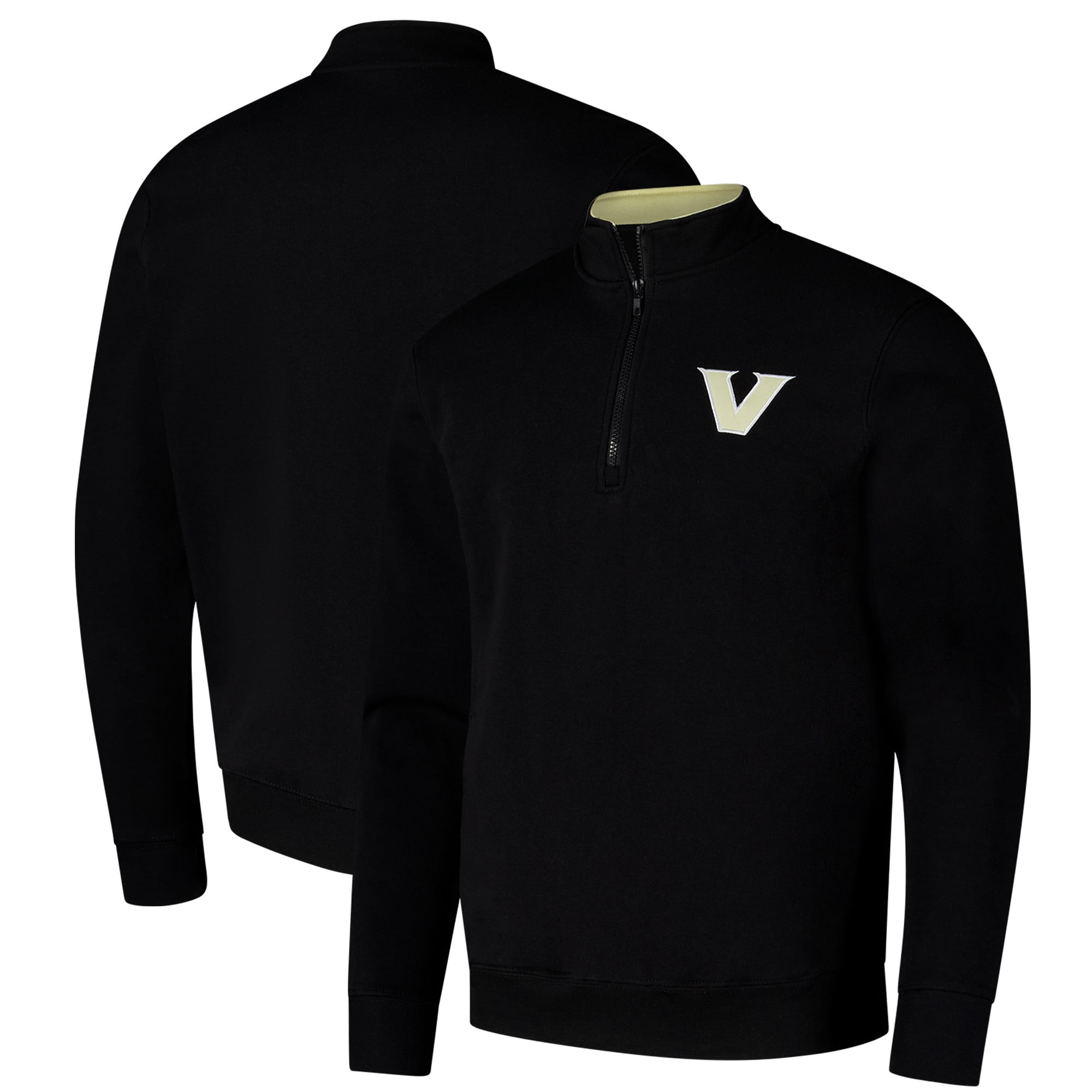 Men's Colosseum Black Vanderbilt Commodores Tortugas Quarter-Zip ...