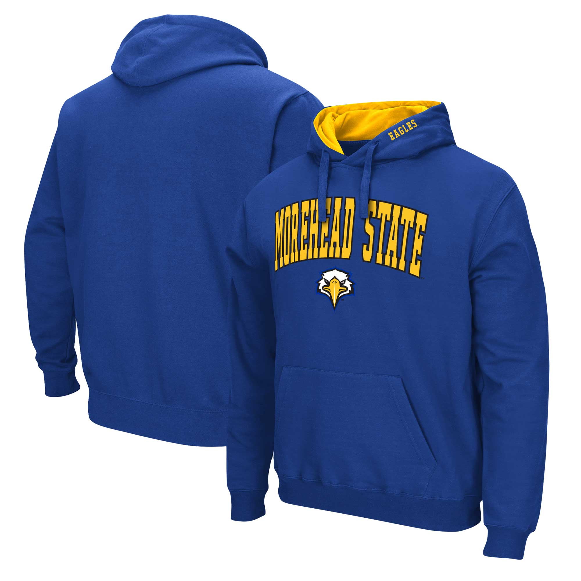 Men's Colosseum Blue Morehead State Eagles Arch & Logo 3.0 Pullover ...