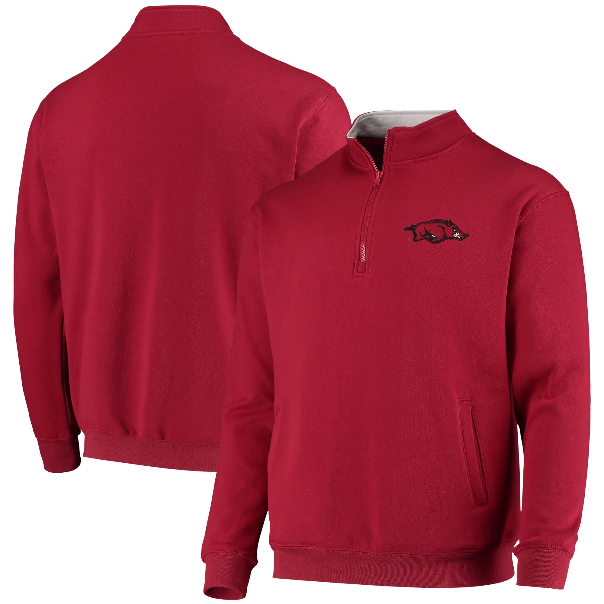Men's Colosseum Cardinal Arkansas Razorbacks Tortugas Logo Quarter-Zip ...